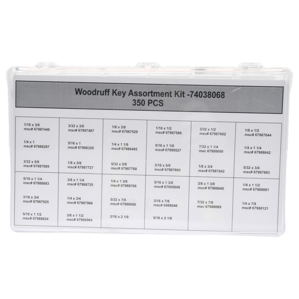 Value Collection - Key & Keyway Assortments: Assortment Type: Woodruff ...