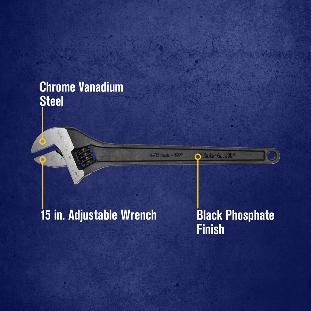 Irwin - Adjustable Wrench: 15" OAL, 1-51/64" Jaw Capacity | MSC Direct
