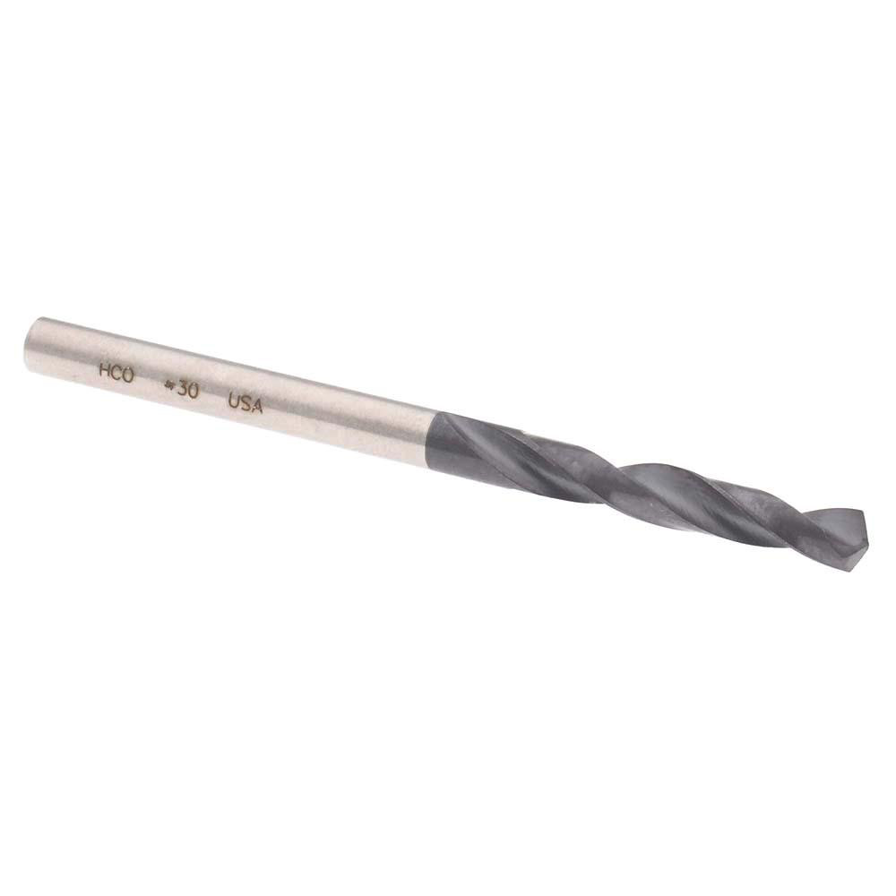 Hertel - Screw Machine Length Drill Bit: #30 (0.1285) Dia, 135 deg ...