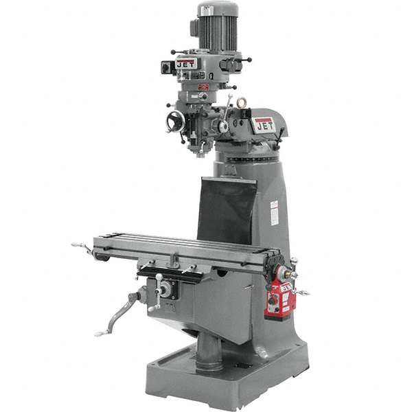 Jet - 9" x 42" Knee Milling Machine: 2.00 hp, Variable Speed Pulley ...