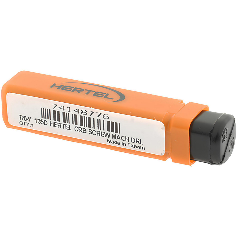 Hertel - Screw Machine Length Drill Bit: 7/64" (0.1094) Dia, 135 deg ...