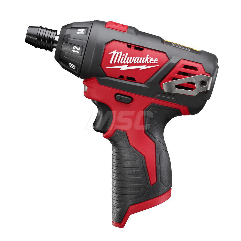 Milwaukee Tool - Cordless Screwdriver: 12V, 1/4" Bit Holder, 500 RPM ...