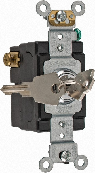 Leviton - 3 Pole, 120 to 277 VAC, 20 Amp, Industrial Grade Key Lock ...