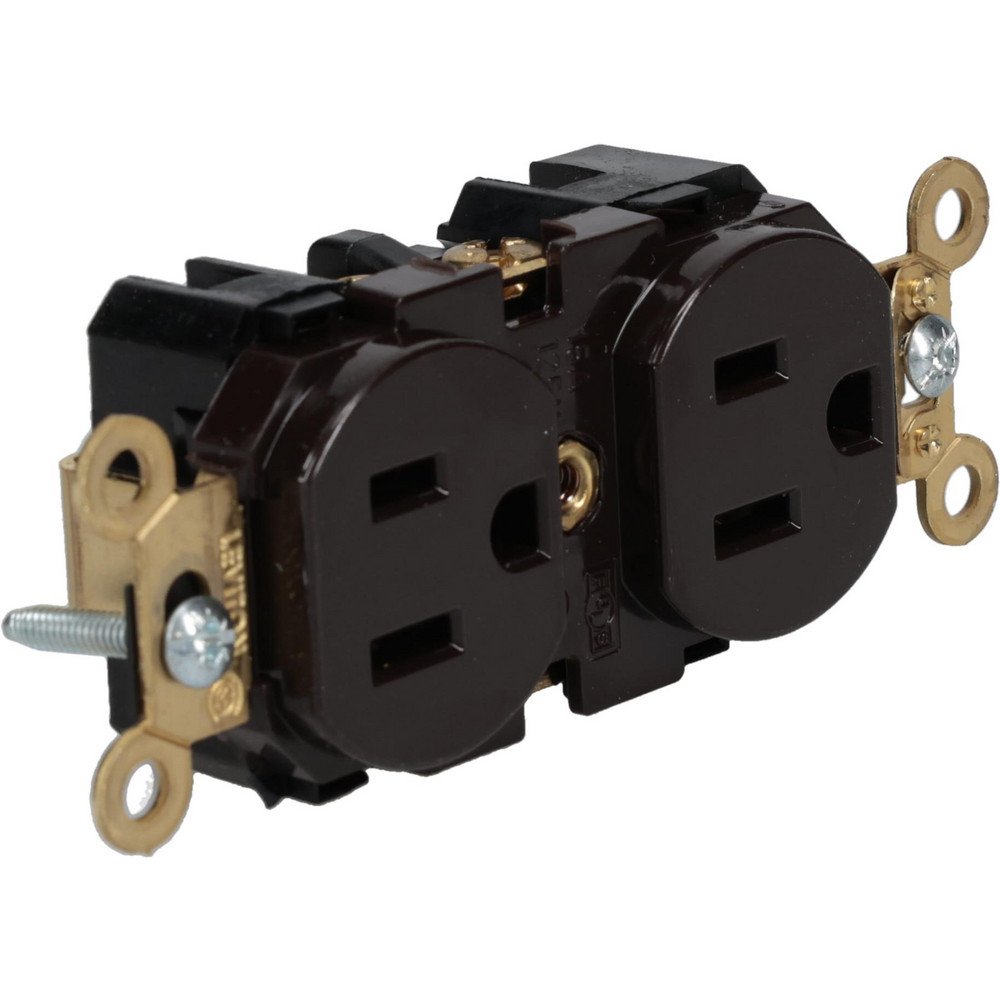 Leviton - Straight Blade Duplex Receptacle: NEMA 5-15R, 15 Amps, Self ...