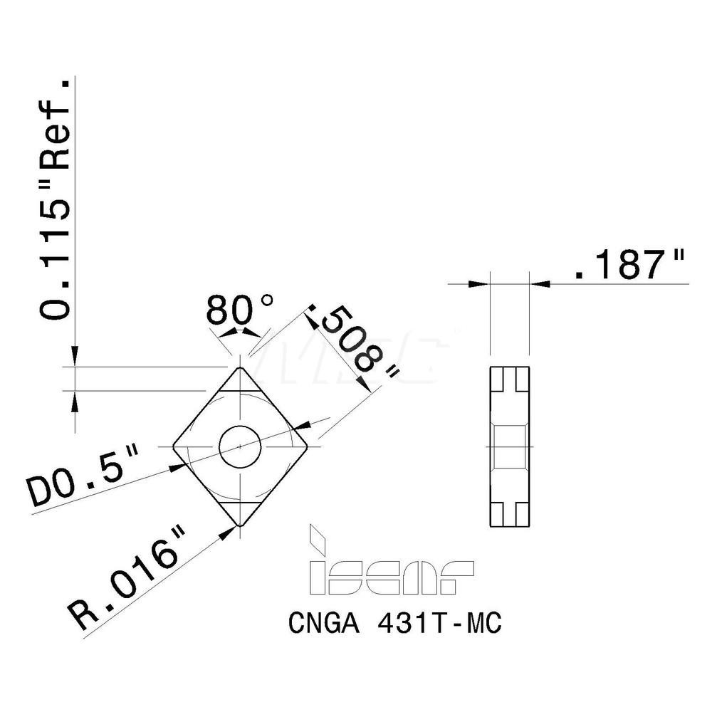 Iscar - Turning Insert: CNGA431TMC IB55, CBN | MSC Direct