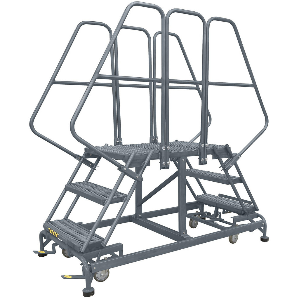 Ballymore - Steel Rolling Ladder: 40" Platform, 800 lb Capacity, 4 Step ...