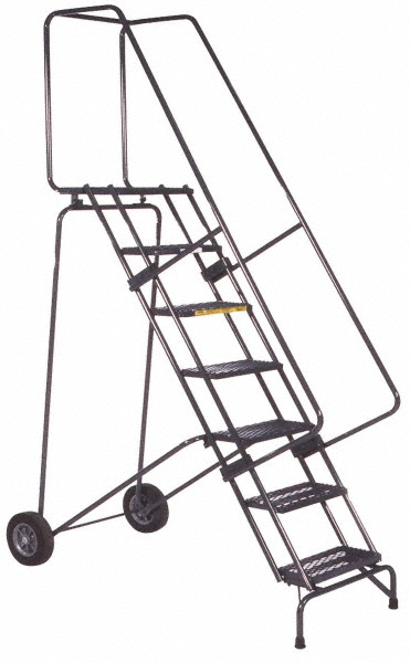 Ballymore - Stainless Steel Rolling Ladder: 70" Platform, 7 Step | MSC ...