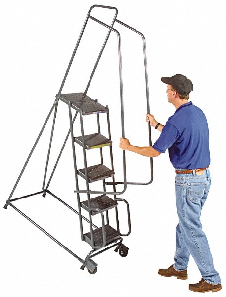 Ballymore - Steel Tilt & Roll Rolling Ladder: 38" Platform, 4 Step ...