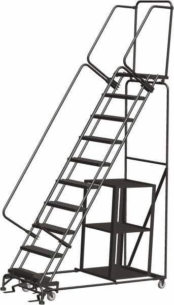 Ballymore - Steel Stock Picking Rolling Ladder: 100" Platform, 10 Step ...
