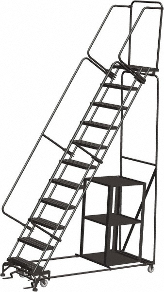 Ballymore - Steel Stock Picking Rolling Ladder: 110" Platform, 11 Step ...