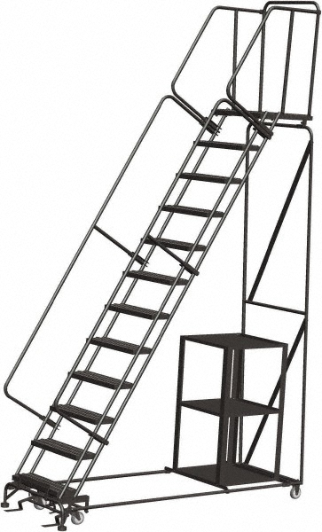 Ballymore - Steel Stock Picking Rolling Ladder: 120" Platform, 12 Step ...