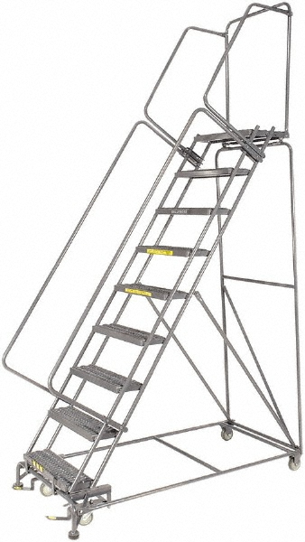 Ballymore - Stainless Steel Rolling Ladder: 90" Platform, 9 Step | MSC ...
