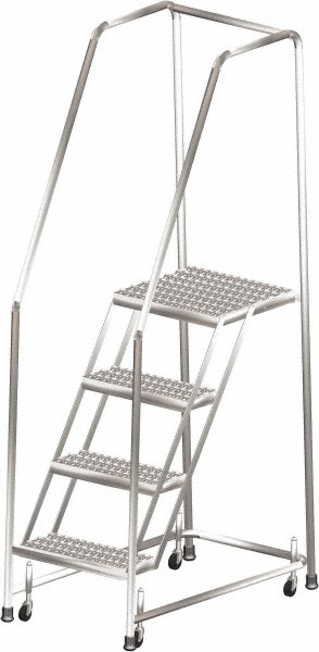 Ballymore - Stainless Steel Rolling Ladder: 40" Platform, 4 Step, 20 ...