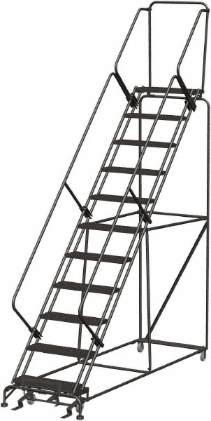 Ballymore - Steel Rolling Ladder: 110" Platform, 11 Step, 32" Base ...