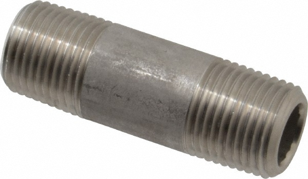 Merit Brass - Stainless Steel Pipe Nipple: 1/2" Pipe, Grade 304 & 304L ...