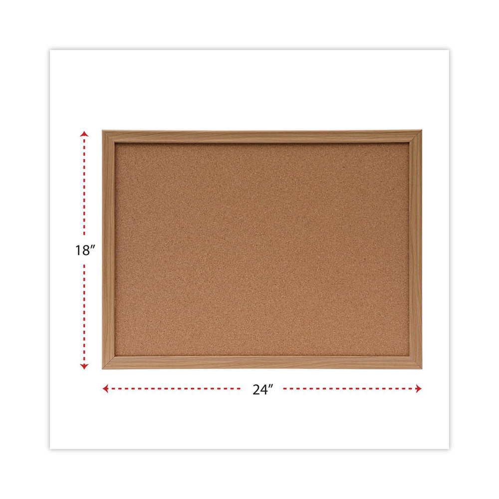 UNIVERSAL - Bulletin Board: 24" Width, 18" Height, Cork Board, Natural ...
