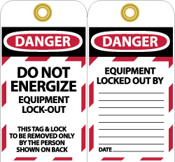 AccuformNMC - Lockout Tag: 3" High, 6" Wide, Unrippable Vinyl, "DANGER ...