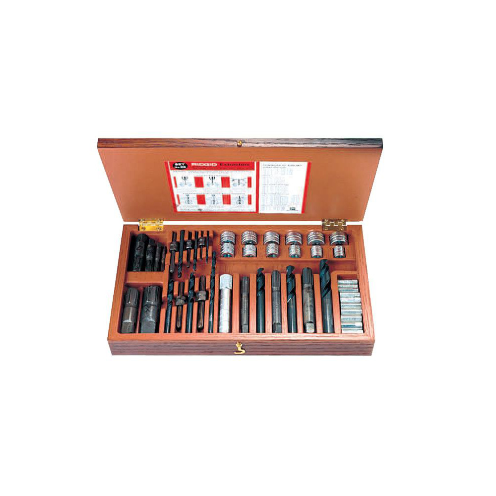 Ridgid - Bolt Extractor Sets: Screw Type: Socket Set, Metric Flat Head ...