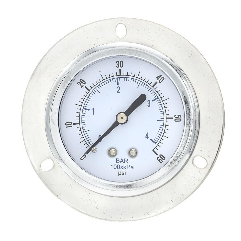 PIC Gauges - Pressure Gauge: 2-1/2" Dial Dia, 0 to 60 psi, 1/4" MNPT, Front Flange Panel ...