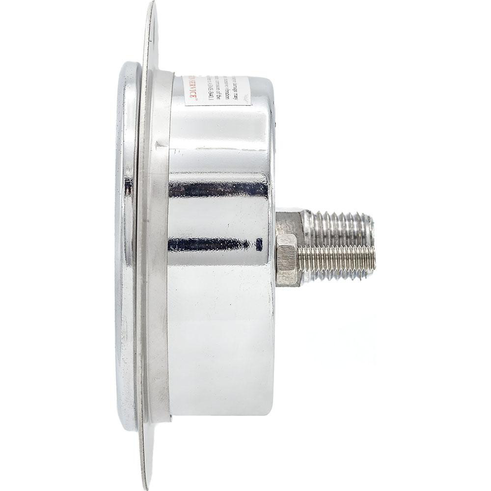 PIC Gauges - Pressure Gauge: 2-1/2" Dial Dia, 0 to 400 psi, 1/4" MNPT, Front Flange Panel ...