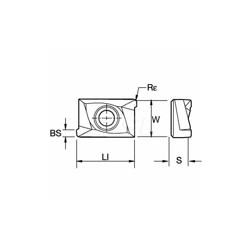 Kennametal - Milling Insert: ISO ANGT1003PPERLG, KC725M, Solid Carbide ...