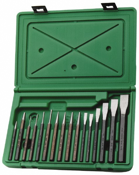 SK - 16 Piece Punch & Chisel Set - 74883489 - MSC Industrial Supply