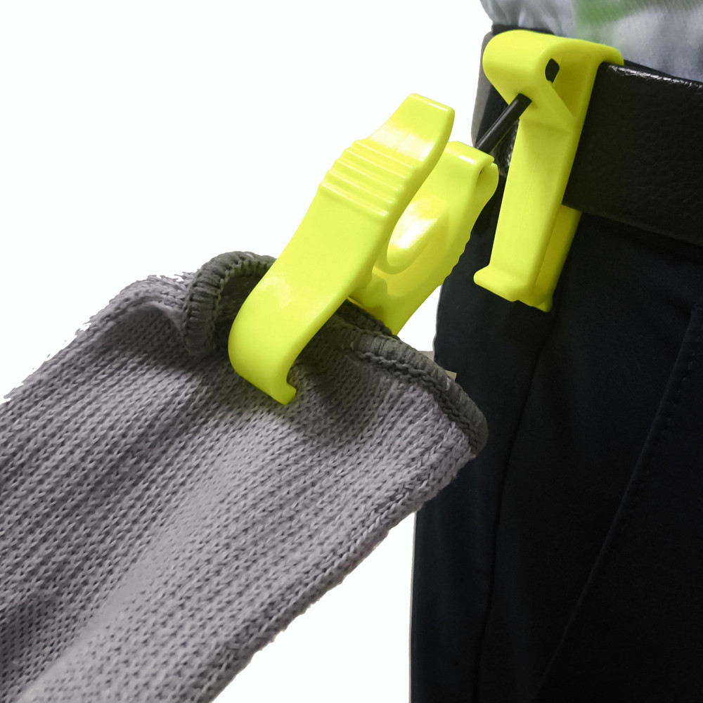 PRO-SAFE - Glove Clip With Belt Slot, Plastic, Lime, 1 Pair | MSC Direct