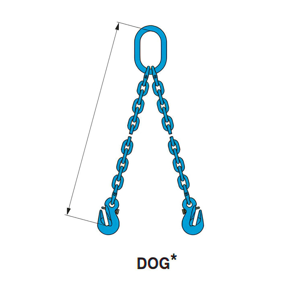 Pewag - Chain Sling: Double-Leg, Grab Hook & Oblong, 10' Long, 10600 lb ...