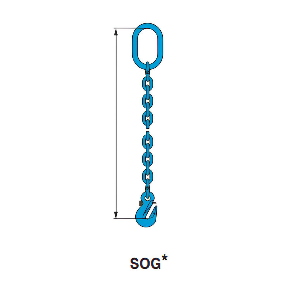 Pewag - Chain Sling: Grab Hook, Oblong & Single-Leg, 10' Long, 10600 lb ...