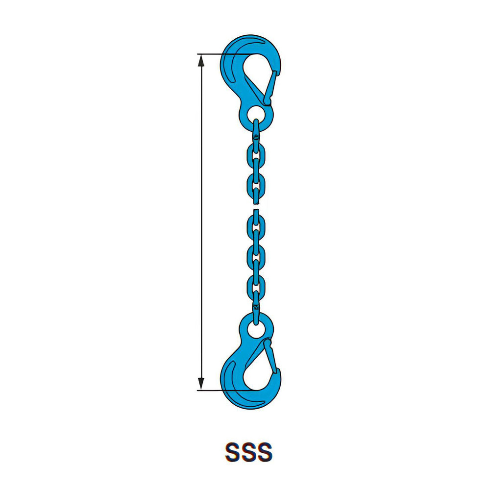Pewag - Chain Sling: Single-Leg & Sling Hook, 5' Long, 5200 lb Vertical ...