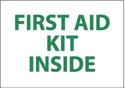 AccuformNMC - First Aid Sign: Rectangle, FIRST AID KIT INSIDE | MSC Direct
