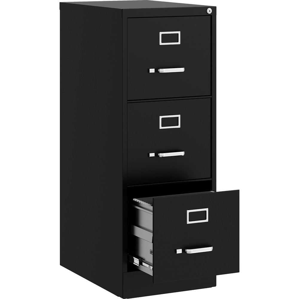 Hirsh - Vertical File Cabinet: 3 Drawer, Steel, Black | MSC Direct