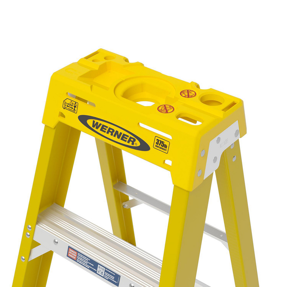 Werner - 4 Step Fiberglass Foldable Step Ladder: Type IAA 375 lb ...
