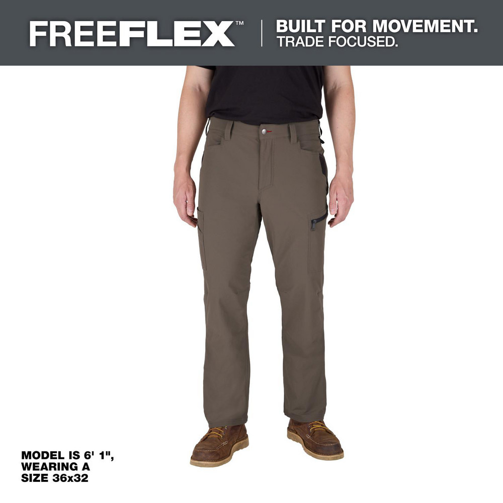 Milwaukee Tool - Washable Pants: Size 36X32, Brown, Cotton, Polyester & Spandex | MSC Direct