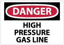 AccuformNMC - Sign: Rectangle, DANGER, Danger - High Pressure Gas Line ...