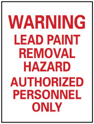 AccuformNMC - Sign: Rectangle, WARNING, Warning - Lead Paint Removal ...