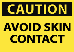 AccuformNMC - Accident Prevention Label: "Caution - Avoid Skin Contact ...