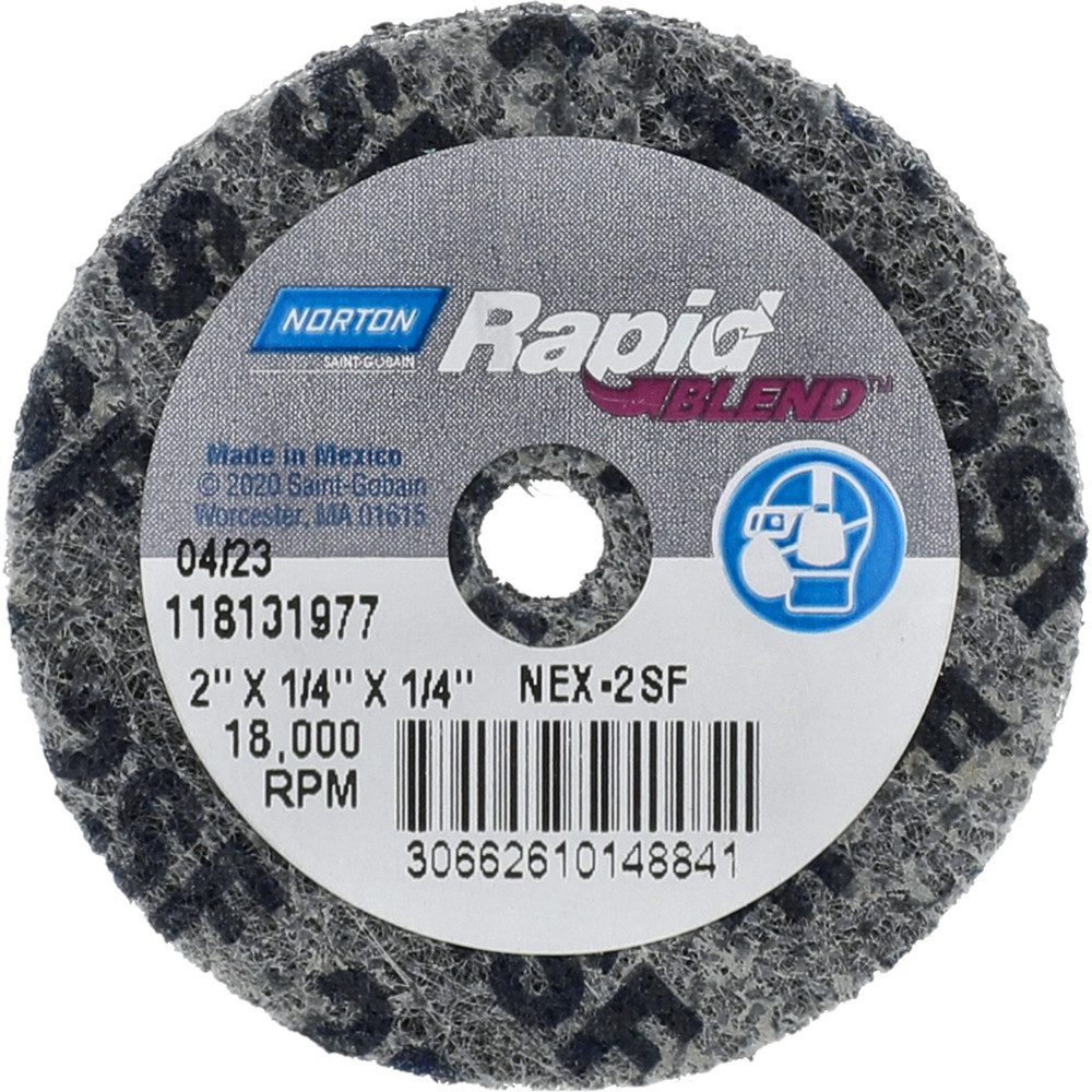Norton - Deburring Wheel: 2" Dia, 1/4" Face Width, 1/4" Hole, Density 2 ...