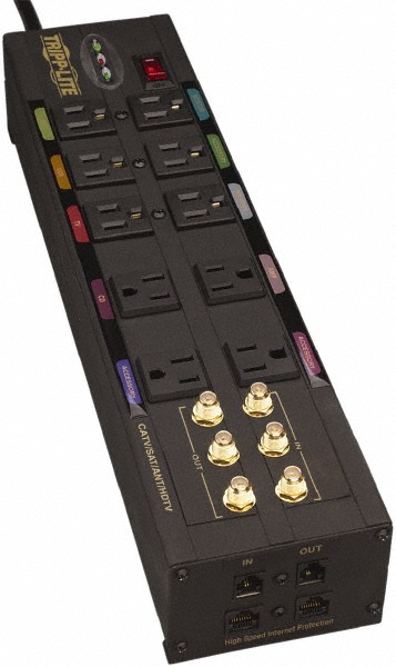 Tripp-Lite - 10 Outlets, 120 VAC15 Amps, 10' Cord, Power Outlet Strip ...