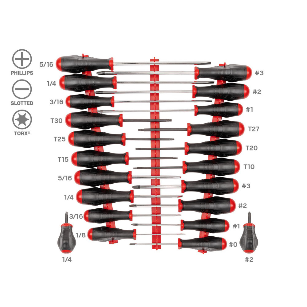 Tekton - Phillips, Slotted & Torx Screwdriver Set: 22 Pc | MSC Direct