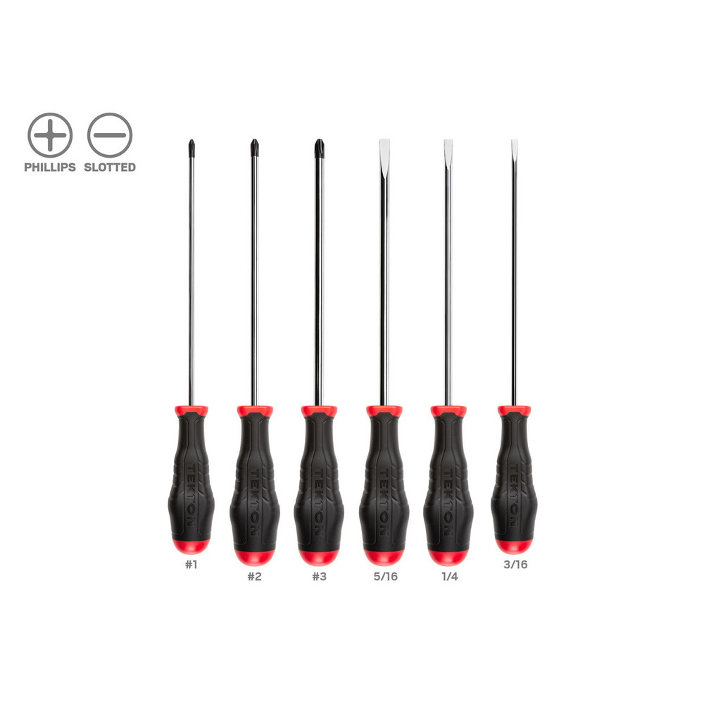 Tekton - Phillips & Slotted Screwdriver Set: 6 Pc | MSC Direct