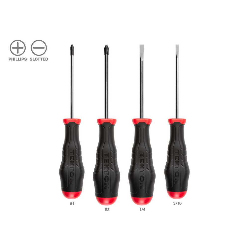 Tekton - Phillips & Slotted Screwdriver Set: 4 Pc | MSC Direct
