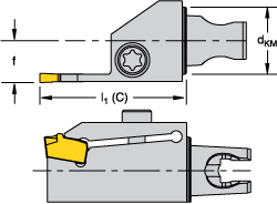 Kennametal - Size KM16, Right Hand Modular Cutoff Cutting Unit Head ...