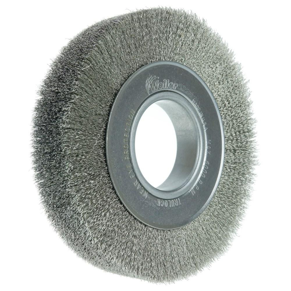 Weiler - Wheel Brush: 6" Wheel Dia, 1-1/4" Face Width, 0.0060" Wire Dia ...