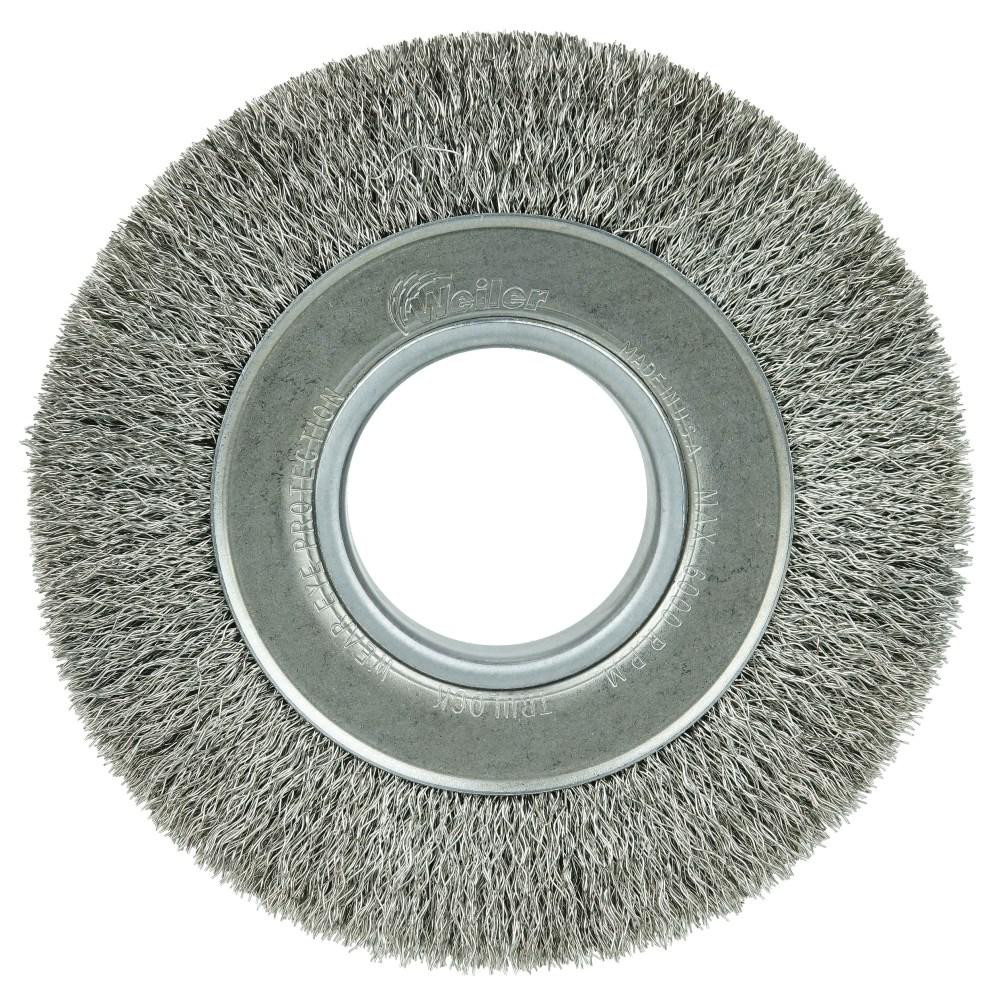 Weiler - Wheel Brush: 6" Wheel Dia, 1-1/4" Face Width, 0.0118" Wire Dia ...