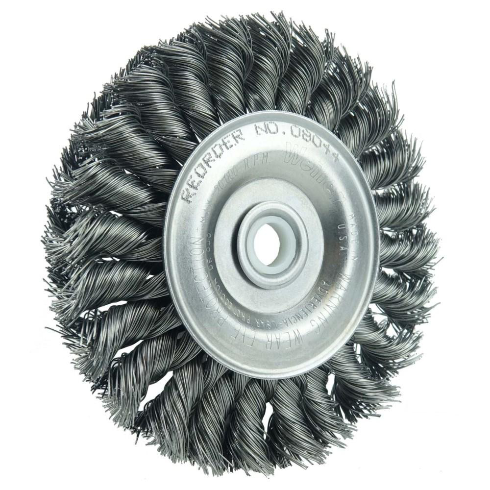 Weiler - Wheel Brush: 4" Wheel Dia, 1/2" Face Width, 0.0200" Wire Dia ...