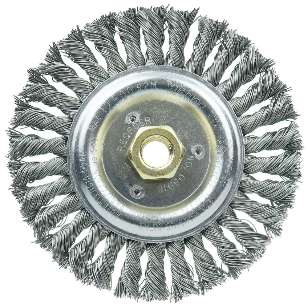 Weiler - Wheel Brush: 6" Wheel Dia, 1/2" Face Width, 0.0230" Wire Dia ...