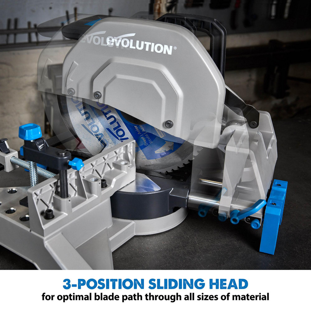 Evolution Power Tools - Electric Miter Saw: 14" Blade, 1" Arbor, 4.75 ...