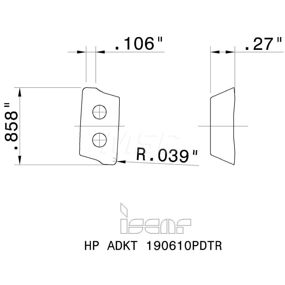 Iscar - Milling Insert: ANSI HP ADKT 190610PDTR IC928, ISO HP ADKT ...
