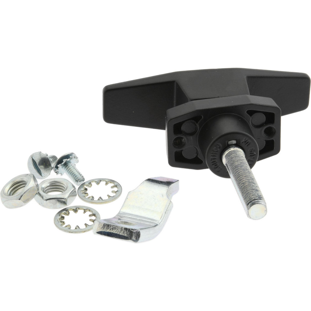 Made in USA - T-Handle without Lock Door Latch: 3-1/16" OAL, 3" OAW, 7/ ...